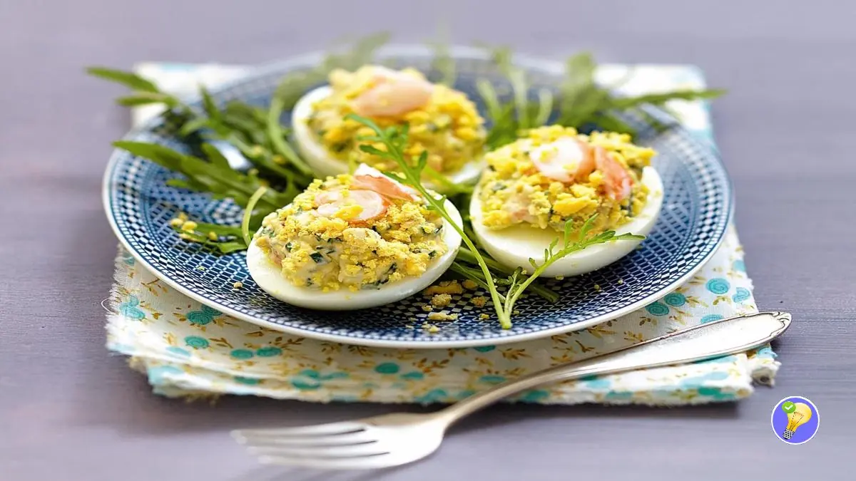 Œufs Mimosa aux Crevettes : Recette pour 4 Personnes.